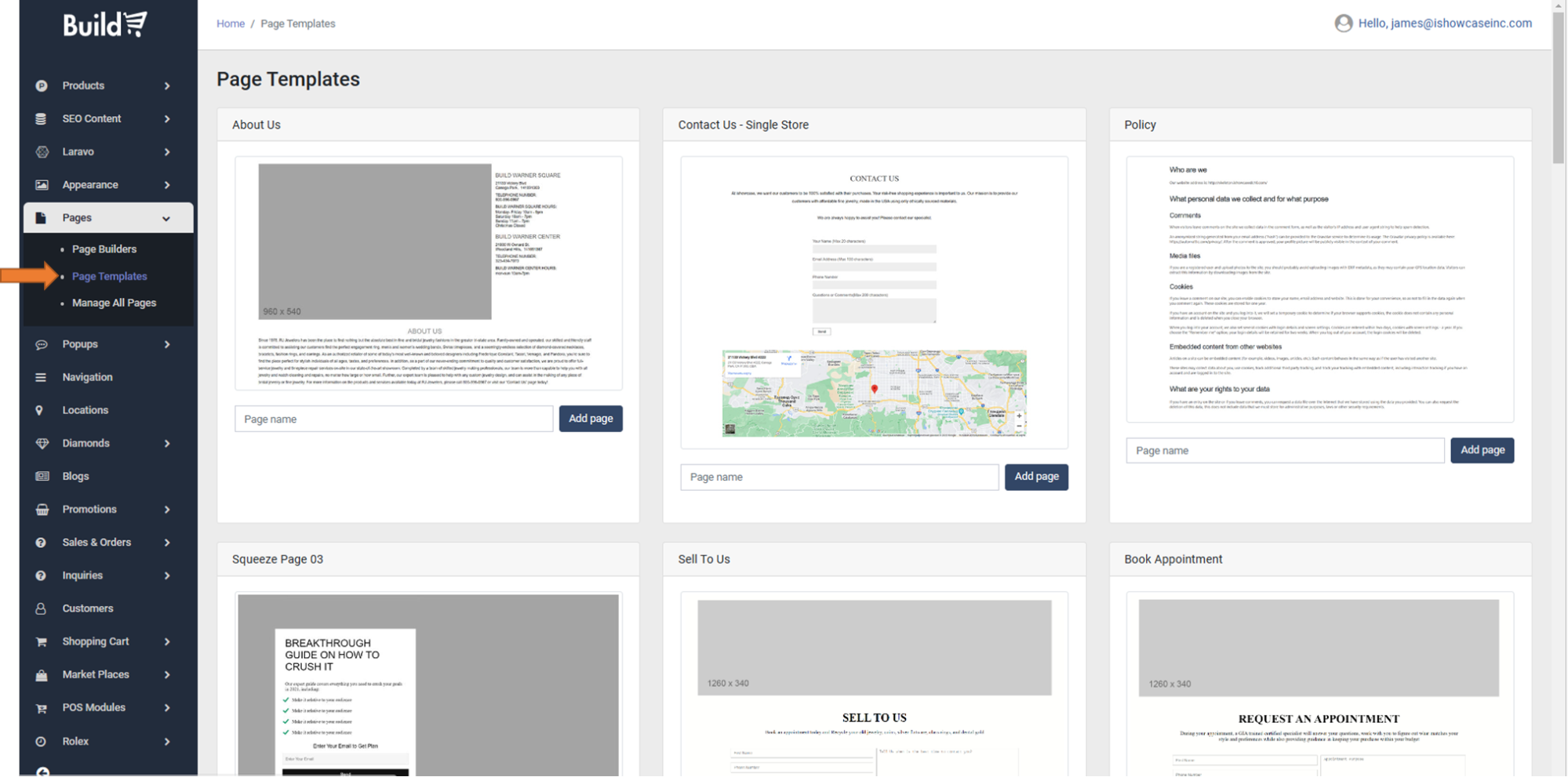 Page Templates – buildsupport