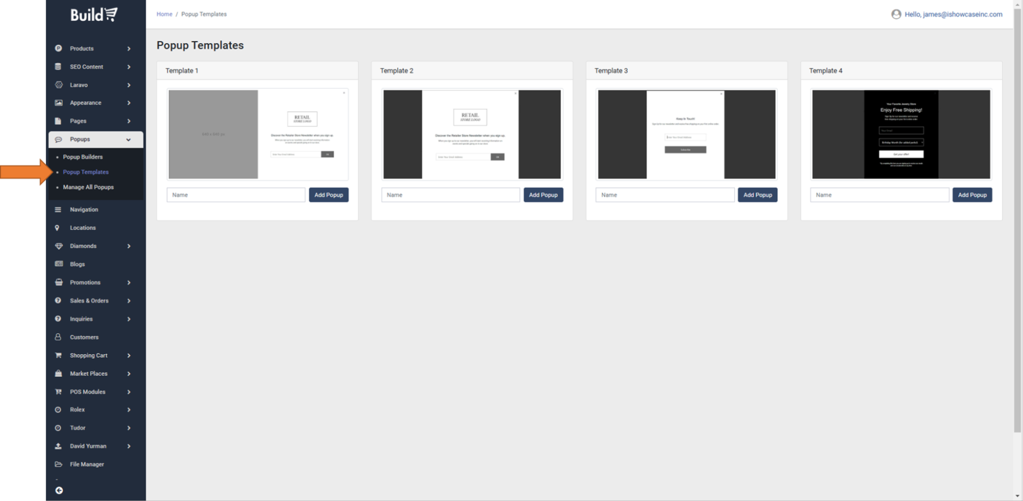 Popup Templates – buildsupport