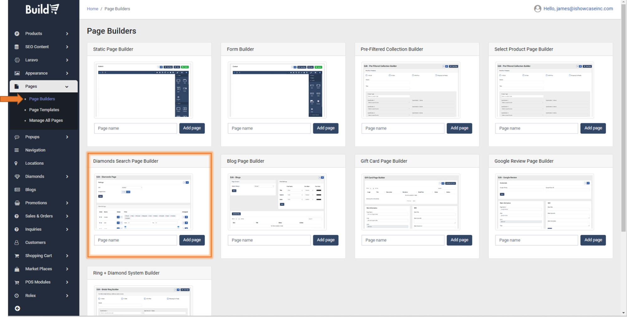 Diamonds Search Page Builder – buildsupport